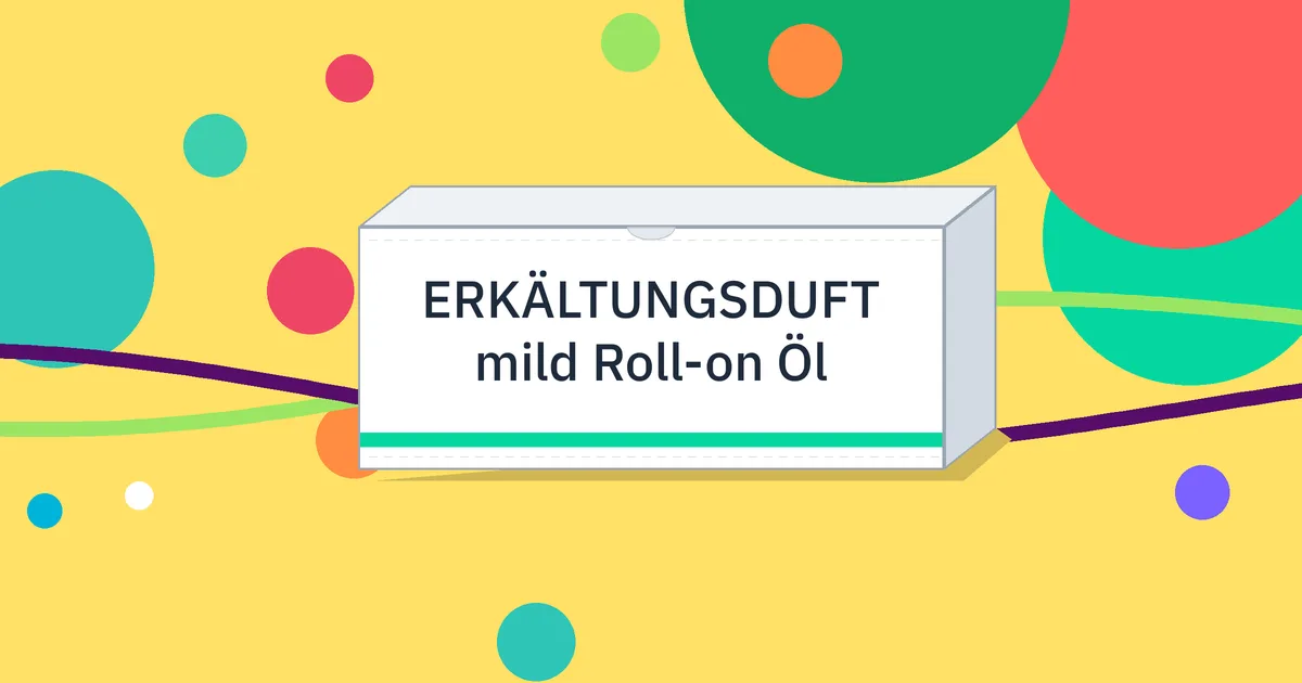 Symbolbild: Packung mit der Aufschrift ERKÄLTUNGSDUFT mild Roll-on Öl (PZN 11352357) – Verfügbarkeit und Bezug in Apotheken in Frankfurt am Main