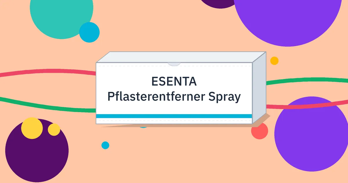 Symbolbild: Packung mit der Aufschrift ESENTA Pflasterentferner Spray (PZN 20941561) – Verfügbarkeit und Bezug in Apotheken in Frankfurt am Main