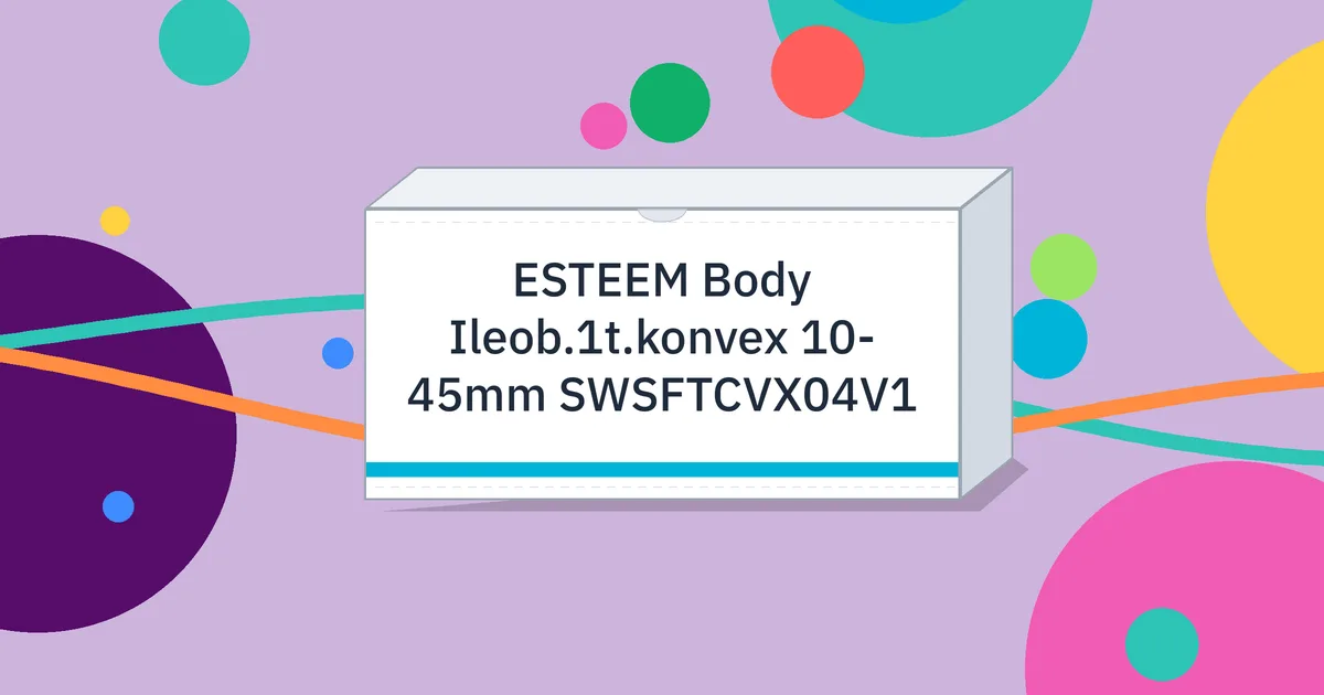 Symbolbild: Packung mit der Aufschrift ESTEEM Body Ileob.1t.konvex 10-45mm SWSFTCVX04V1 (PZN 18837342) – Verfügbarkeit und Bezug in Apotheken in Frankfurt am Main