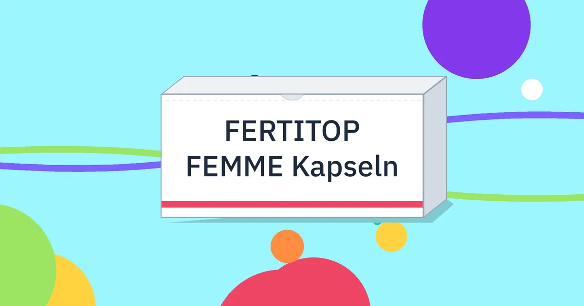 Symbolbild: Packung mit der Aufschrift FERTITOP FEMME Kapseln (PZN 20513144) – Verfügbarkeit und Bezug in Apotheken in Frankfurt am Main