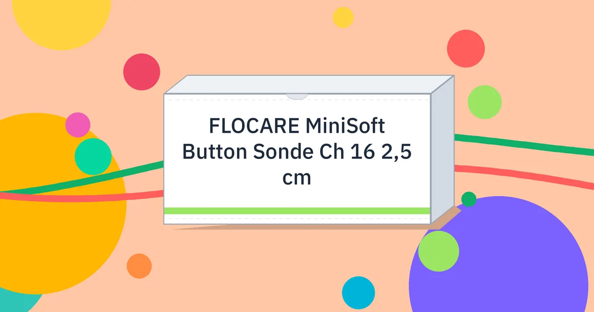 Symbolbild: Packung mit der Aufschrift FLOCARE MiniSoft Button Sonde Ch 16 2,5 cm (PZN 16019220) – Verfügbarkeit und Bezug in Apotheken in Frankfurt am Main