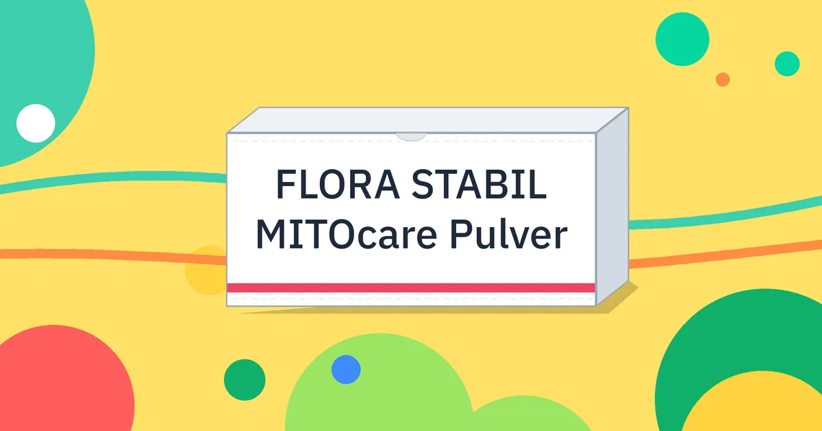 Symbolbild: Packung mit der Aufschrift FLORA STABIL MITOcare Pulver (PZN 11692739) – Verfügbarkeit und Bezug in Apotheken in Frankfurt am Main