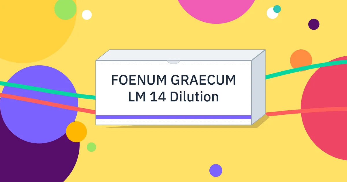 Symbolbild: Packung mit der Aufschrift FOENUM GRAECUM LM 14 Dilution (PZN 13490193) – Verfügbarkeit und Bezug in Apotheken in Frankfurt am Main