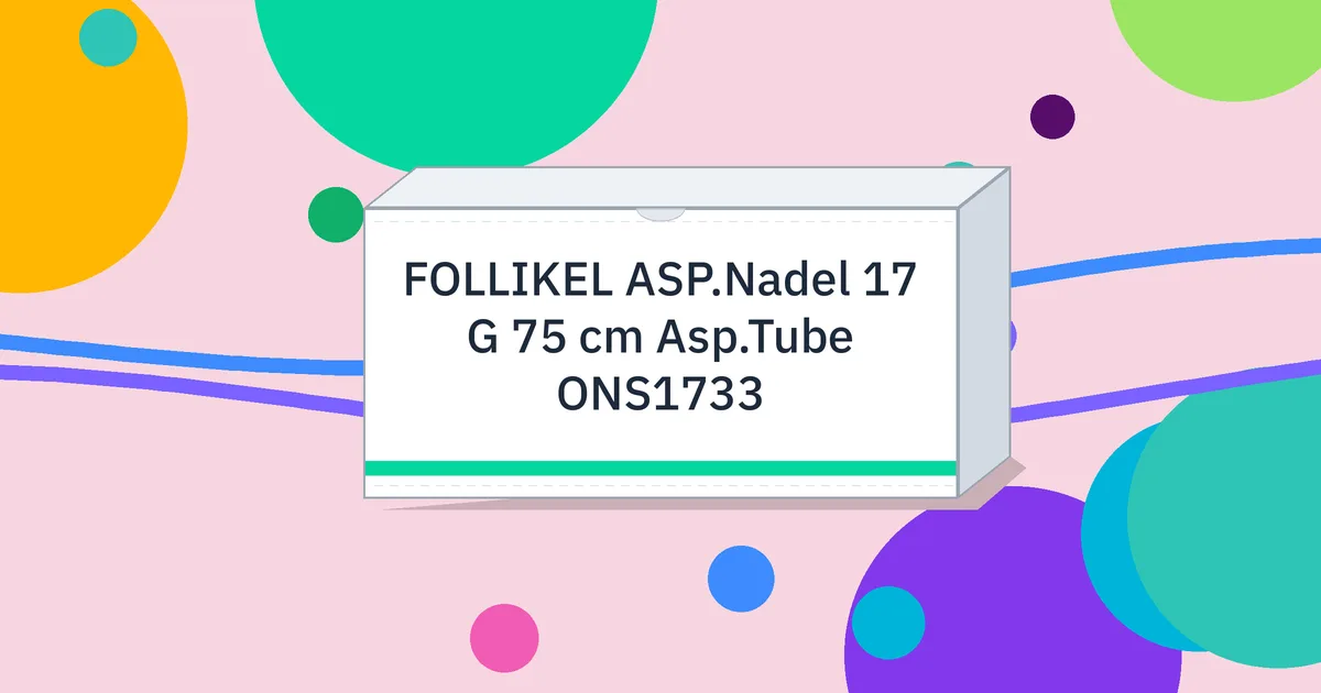 Symbolbild: Packung mit der Aufschrift FOLLIKEL ASP.Nadel 17 G 75 cm Asp.Tube ONS1733 (PZN 19055179) – Verfügbarkeit und Bezug in Apotheken in Frankfurt am Main