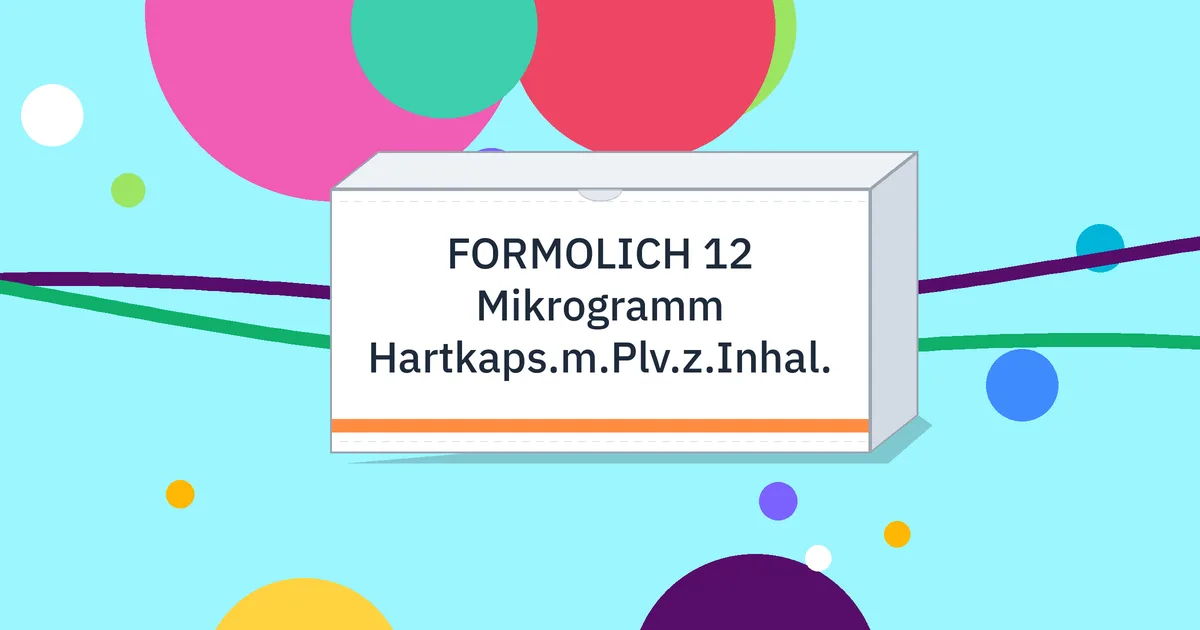 Symbolbild: Packung mit der Aufschrift FORMOLICH 12 Mikrogramm Hartkaps.m.Plv.z.Inhal. (PZN 04100141) – Verfügbarkeit und Bezug in Apotheken in Frankfurt am Main