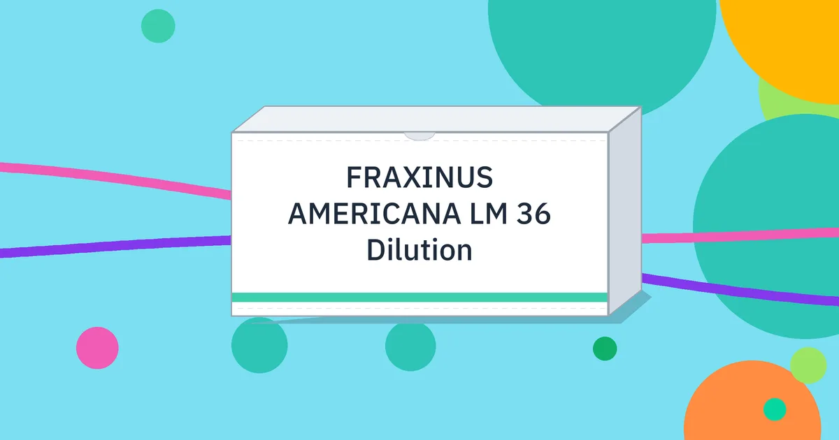 Symbolbild: Packung mit der Aufschrift FRAXINUS AMERICANA LM 36 Dilution (PZN 13491790) – Verfügbarkeit und Bezug in Apotheken in Frankfurt am Main