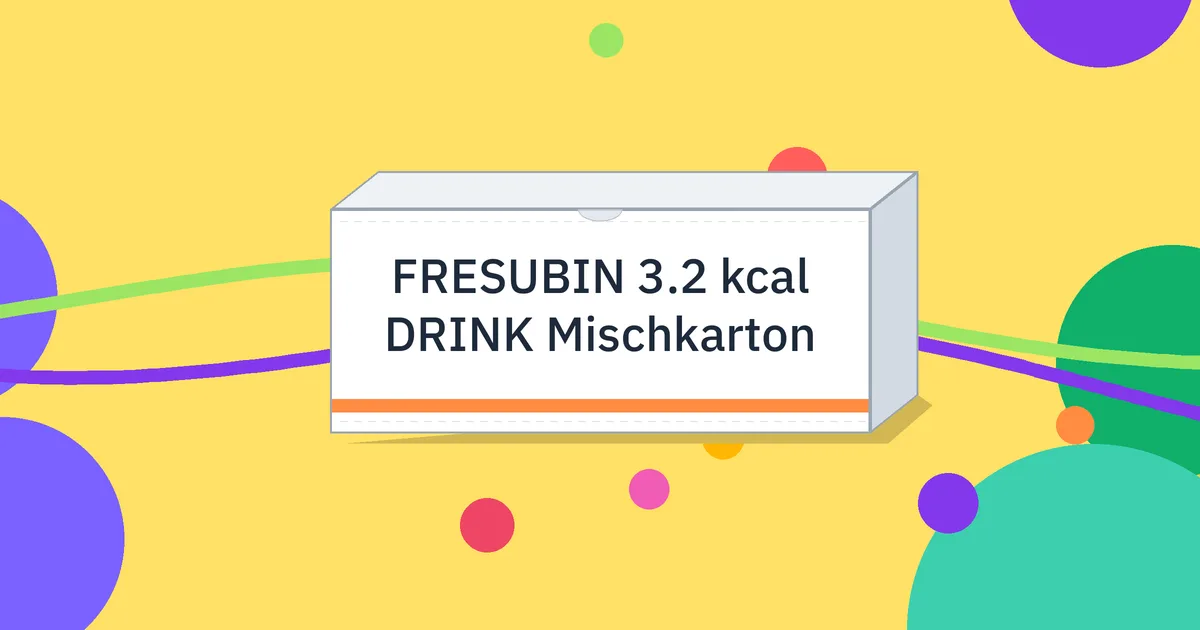 Symbolbild: Packung mit der Aufschrift FRESUBIN 3.2 kcal DRINK Mischkarton (PZN 19873630) – Verfügbarkeit und Bezug in Apotheken in Frankfurt am Main