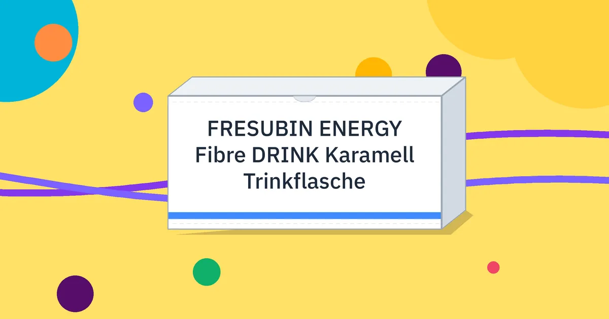 Symbolbild: Packung mit der Aufschrift FRESUBIN ENERGY Fibre DRINK Karamell Trinkflasche (PZN 00893601) – Verfügbarkeit und Bezug in Apotheken in Frankfurt am Main