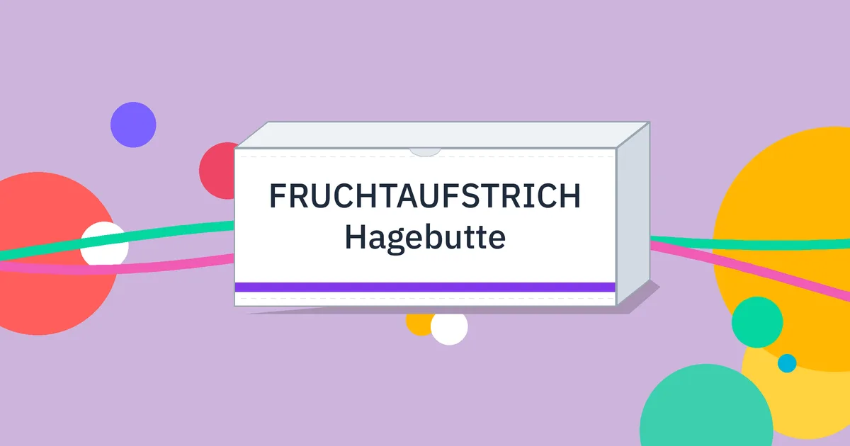 Symbolbild: Packung mit der Aufschrift FRUCHTAUFSTRICH Hagebutte (PZN 09724366) – Verfügbarkeit und Bezug in Apotheken in Frankfurt am Main