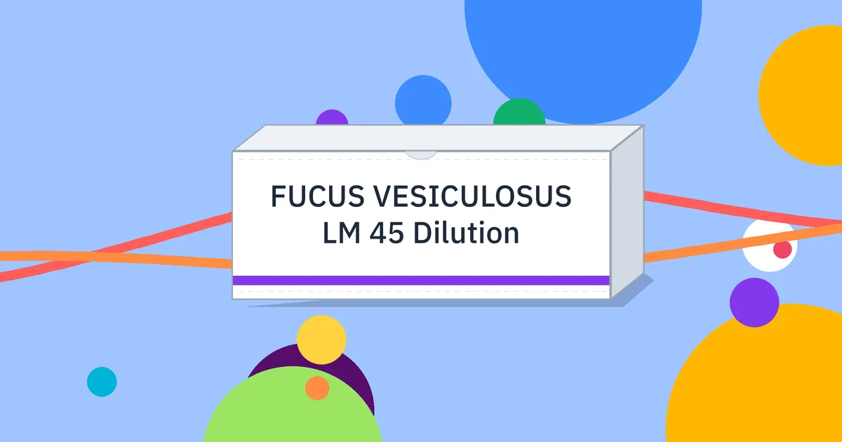 Symbolbild: Packung mit der Aufschrift FUCUS VESICULOSUS LM 45 Dilution (PZN 13493197) – Verfügbarkeit und Bezug in Apotheken in Frankfurt am Main
