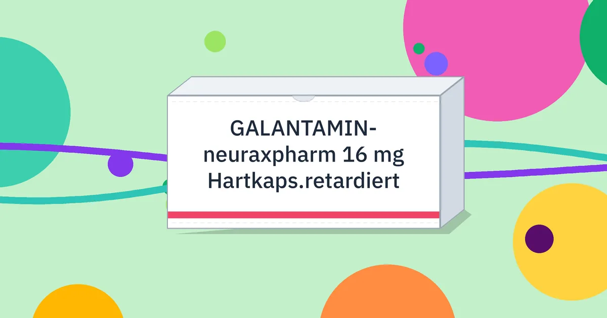 Symbolbild: Packung mit der Aufschrift GALANTAMIN-neuraxpharm 16 mg Hartkaps.retardiert (PZN 09381771) – Verfügbarkeit und Bezug in Apotheken in Frankfurt am Main