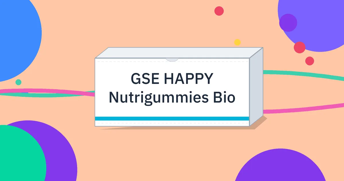 Symbolbild: Packung mit der Aufschrift GSE HAPPY Nutrigummies Bio (PZN 18324192) – Verfügbarkeit und Bezug in Apotheken in Frankfurt am Main