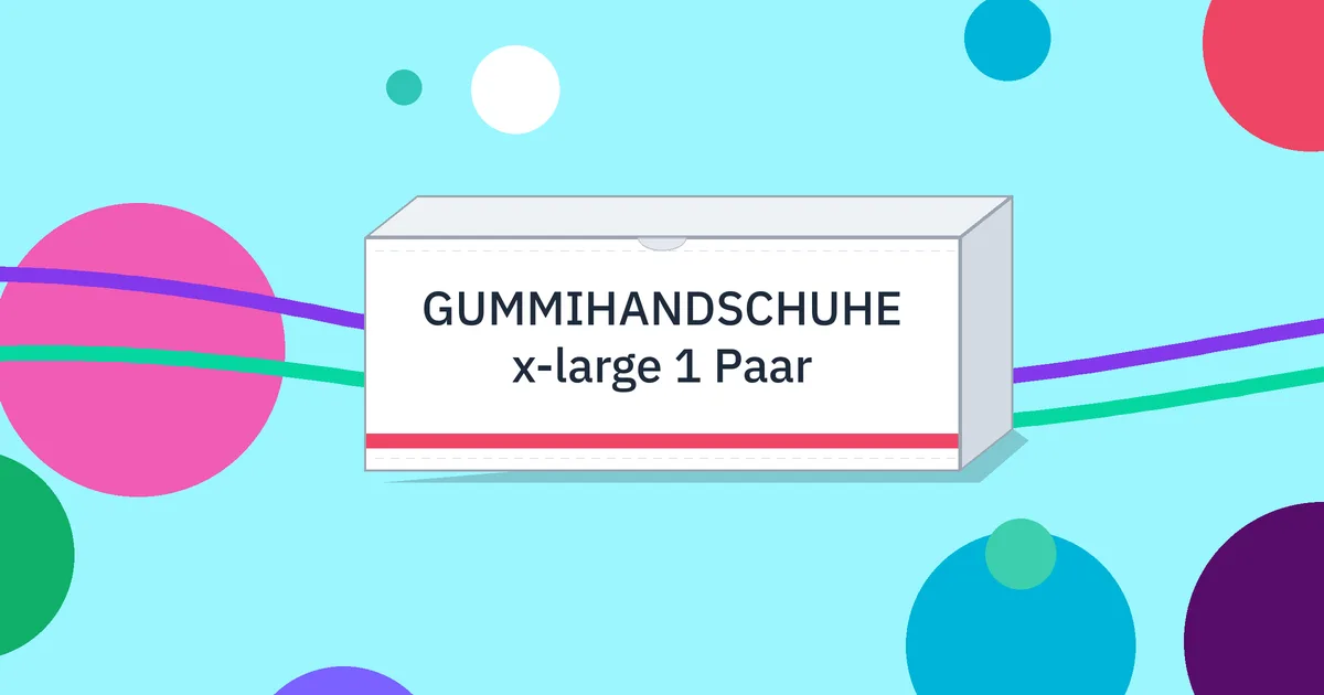Symbolbild: Packung mit der Aufschrift GUMMIHANDSCHUHE x-large 1 Paar (PZN 11376116) – Verfügbarkeit und Bezug in Apotheken in Frankfurt am Main