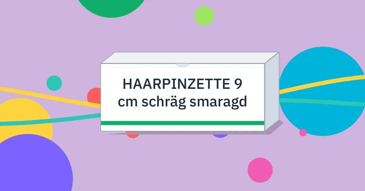 Symbolbild: Packung mit der Aufschrift HAARPINZETTE 9 cm schräg smaragd (PZN 20320155) – Verfügbarkeit und Bezug in Apotheken in Frankfurt am Main