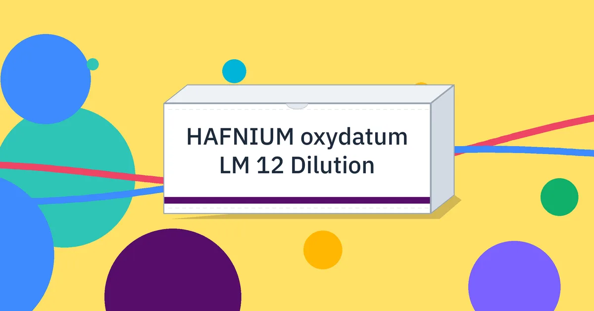 Symbolbild: Packung mit der Aufschrift HAFNIUM oxydatum LM 12 Dilution (PZN 13549779) – Verfügbarkeit und Bezug in Apotheken in Frankfurt am Main