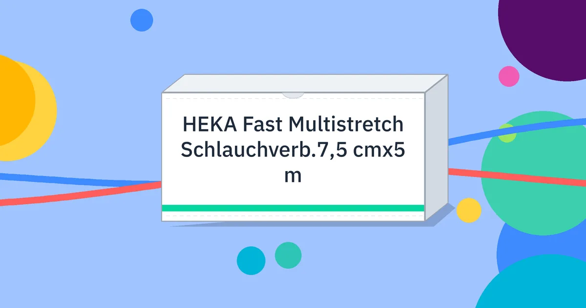 Symbolbild: Packung mit der Aufschrift HEKA Fast Multistretch Schlauchverb.7,5 cmx5 m (PZN 16821667) – Verfügbarkeit und Bezug in Apotheken in Frankfurt am Main