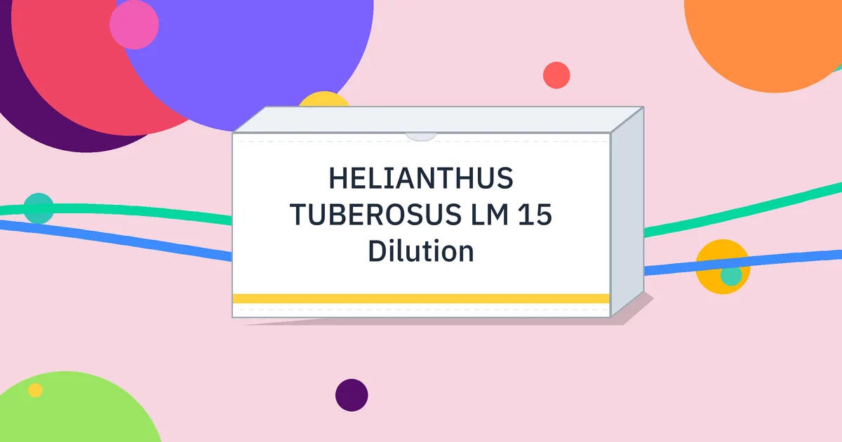 Symbolbild: Packung mit der Aufschrift HELIANTHUS TUBEROSUS LM 15 Dilution (PZN 13551670) – Verfügbarkeit und Bezug in Apotheken in Frankfurt am Main