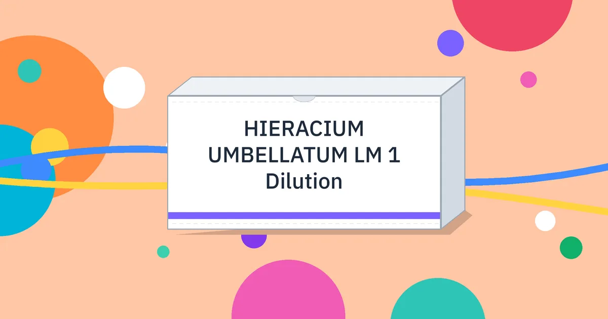 Symbolbild: Packung mit der Aufschrift HIERACIUM UMBELLATUM LM 1 Dilution (PZN 13553806) – Verfügbarkeit und Bezug in Apotheken in Frankfurt am Main