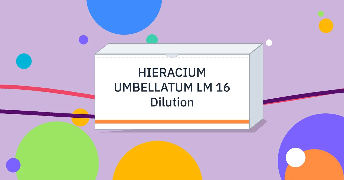 Symbolbild: Packung mit der Aufschrift HIERACIUM UMBELLATUM LM 16 Dilution (PZN 13553953) – Verfügbarkeit und Bezug in Apotheken in Frankfurt am Main