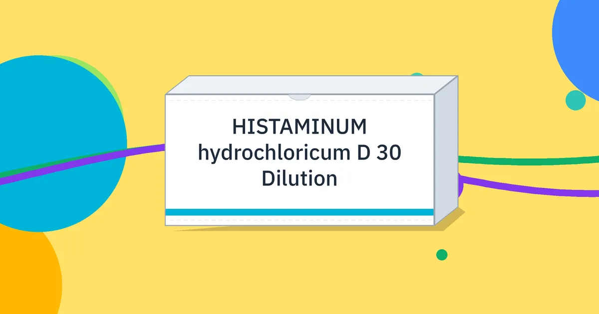Symbolbild: Packung mit der Aufschrift HISTAMINUM hydrochloricum D 30 Dilution (PZN 04220365) – Verfügbarkeit und Bezug in Apotheken in Frankfurt am Main