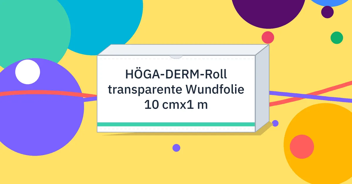 Symbolbild: Packung mit der Aufschrift HÖGA-DERM-Roll transparente Wundfolie 10 cmx1 m (PZN 11593339) – Verfügbarkeit und Bezug in Apotheken in Frankfurt am Main