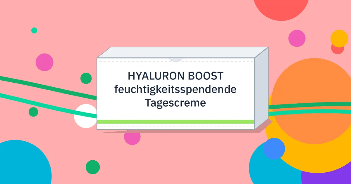Symbolbild: Packung mit der Aufschrift HYALURON BOOST feuchtigkeitsspendende Tagescreme (PZN 17870550) – Verfügbarkeit und Bezug in Apotheken in Frankfurt am Main