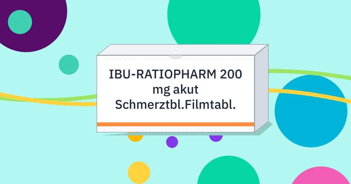 Symbolbild: Packung mit der Aufschrift IBU-RATIOPHARM 200 mg akut Schmerztbl.Filmtabl. (PZN 00984717) – Verfügbarkeit und Bezug in Apotheken in Frankfurt am Main