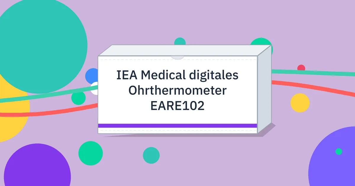 Symbolbild: Packung mit der Aufschrift IEA Medical digitales Ohrthermometer EARE102 (PZN 20636007) – Verfügbarkeit und Bezug in Apotheken in Frankfurt am Main