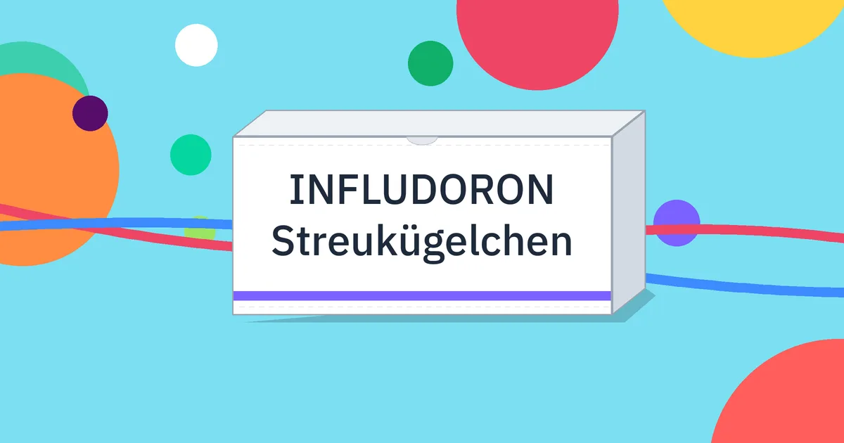 Symbolbild: Packung mit der Aufschrift INFLUDORON Streukügelchen (PZN 09647430) – Verfügbarkeit und Bezug in Apotheken in Frankfurt am Main