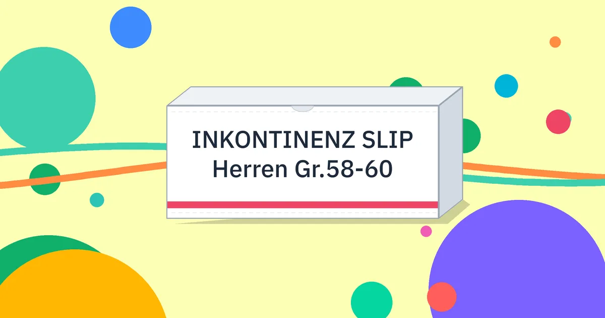 Symbolbild: Packung mit der Aufschrift INKONTINENZ SLIP Herren Gr.58-60 (PZN 05977863) – Verfügbarkeit und Bezug in Apotheken in Frankfurt am Main