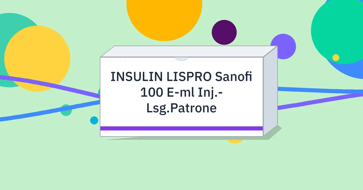 Symbolbild: Packung mit der Aufschrift INSULIN LISPRO Sanofi 100 E-ml Inj.-Lsg.Patrone (PZN 12910612) – Verfügbarkeit und Bezug in Apotheken in Frankfurt am Main