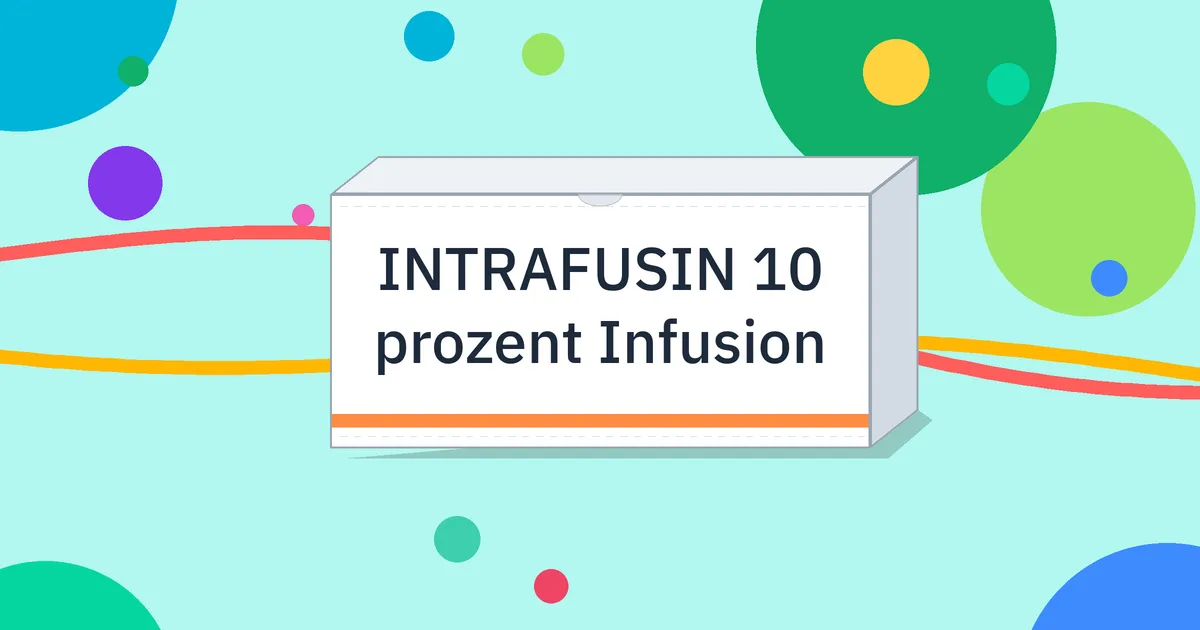 Symbolbild: Packung mit der Aufschrift INTRAFUSIN 10 prozent Infusion (PZN 03061120) – Verfügbarkeit und Bezug in Apotheken in Frankfurt am Main