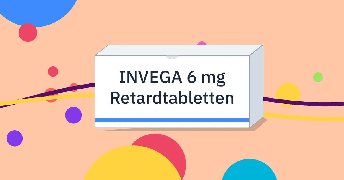 Symbolbild: Packung mit der Aufschrift INVEGA 6 mg Retardtabletten (PZN 14261750) – Verfügbarkeit und Bezug in Apotheken in Frankfurt am Main