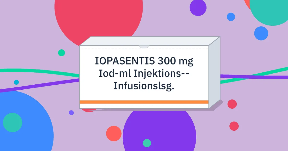 Symbolbild: Packung mit der Aufschrift IOPASENTIS 300 mg Iod-ml Injektions--Infusionslsg. (PZN 13354202) – Verfügbarkeit und Bezug in Apotheken in Frankfurt am Main