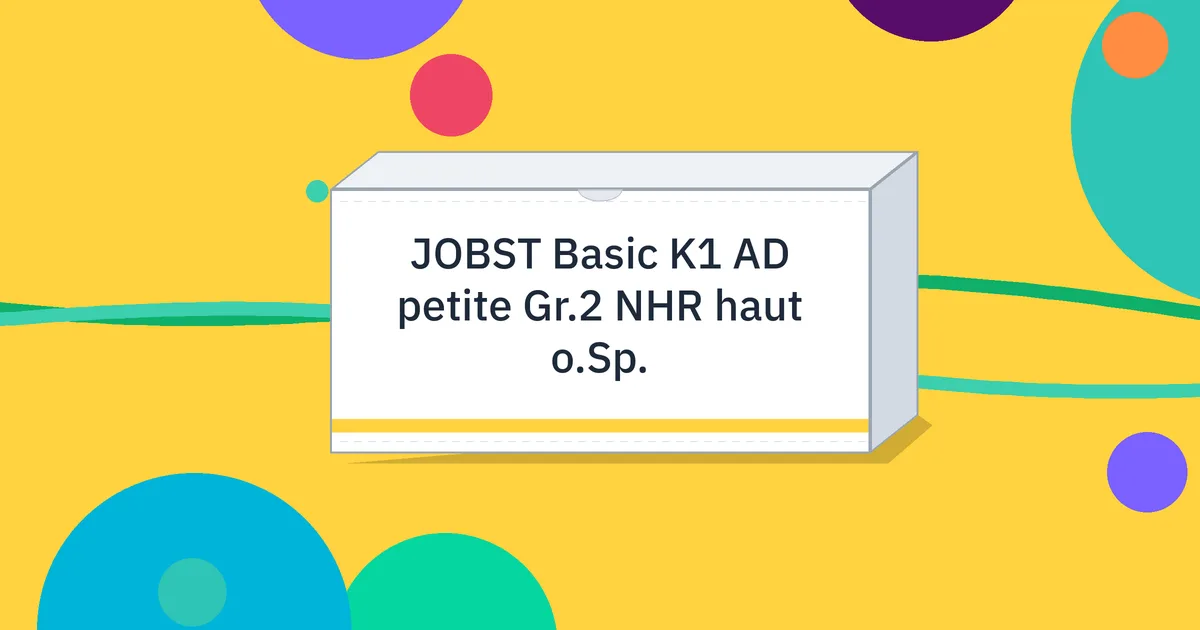 Symbolbild: Packung mit der Aufschrift JOBST Basic K1 AD petite Gr.2 NHR haut o.Sp. (PZN 15312892) – Verfügbarkeit und Bezug in Apotheken in Frankfurt am Main