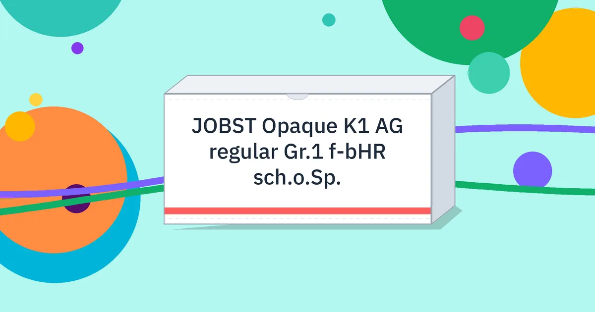 Symbolbild: Packung mit der Aufschrift JOBST Opaque K1 AG regular Gr.1 f-bHR sch.o.Sp. (PZN 13094563) – Verfügbarkeit und Bezug in Apotheken in Frankfurt am Main