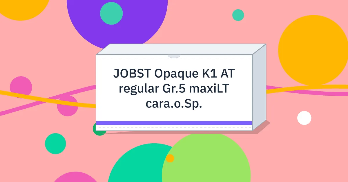 Symbolbild: Packung mit der Aufschrift JOBST Opaque K1 AT regular Gr.5 maxiLT cara.o.Sp. (PZN 13106473) – Verfügbarkeit und Bezug in Apotheken in Frankfurt am Main