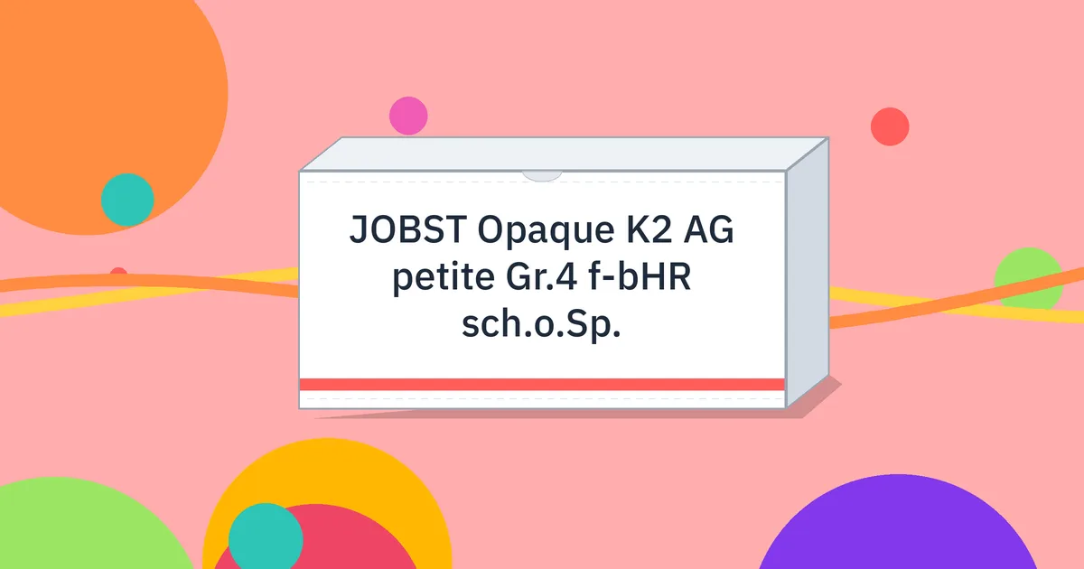 Symbolbild: Packung mit der Aufschrift JOBST Opaque K2 AG petite Gr.4 f-bHR sch.o.Sp. (PZN 11256352) – Verfügbarkeit und Bezug in Apotheken in Frankfurt am Main