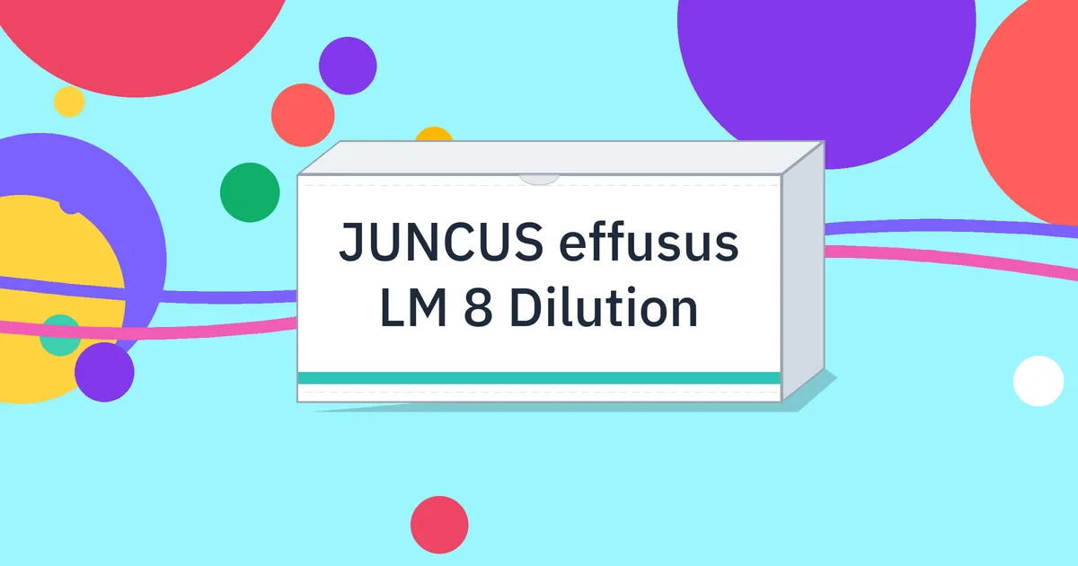 Symbolbild: Packung mit der Aufschrift JUNCUS effusus LM 8 Dilution (PZN 13564112) – Verfügbarkeit und Bezug in Apotheken in Frankfurt am Main