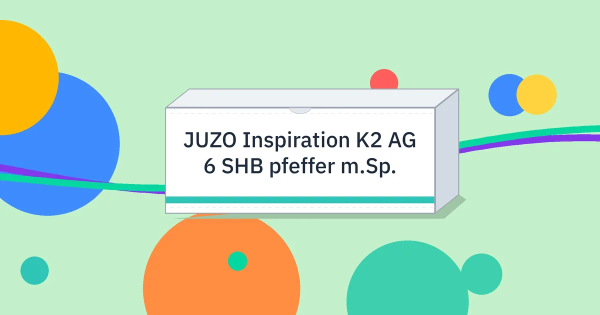 Symbolbild: Packung mit der Aufschrift JUZO Inspiration K2 AG 6 SHB pfeffer m.Sp. (PZN 14919899) – Verfügbarkeit und Bezug in Apotheken in Frankfurt am Main