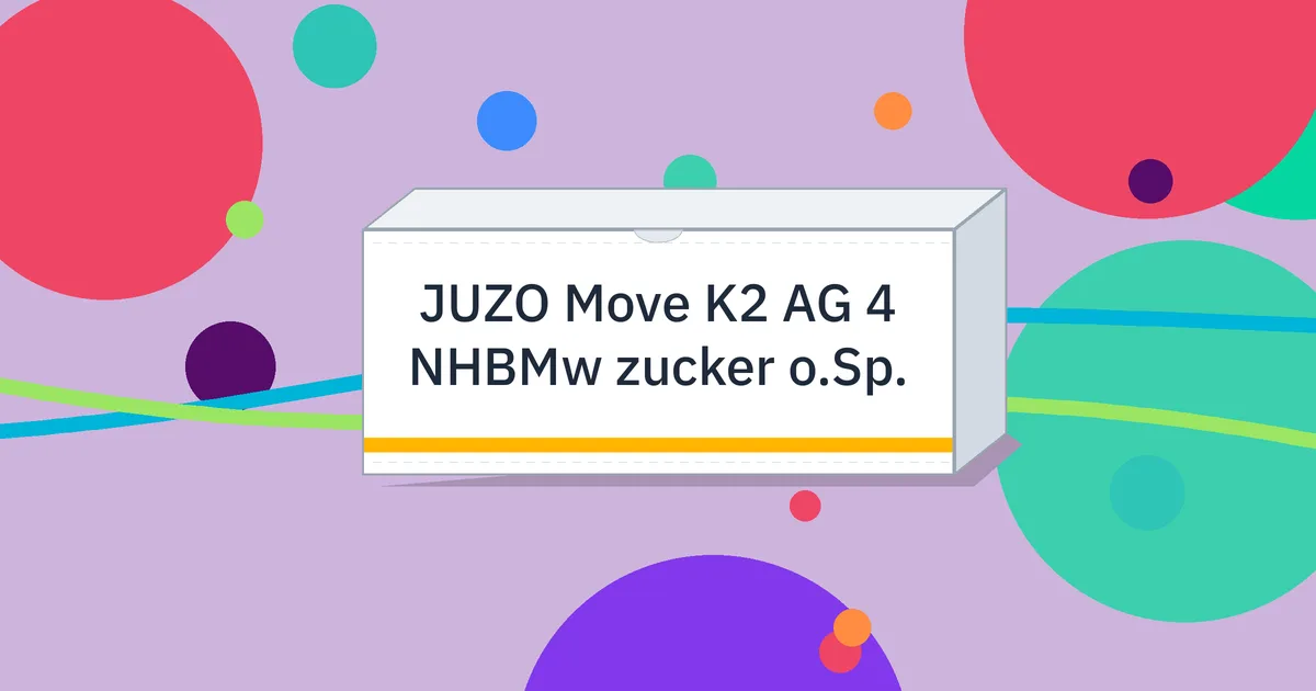 Symbolbild: Packung mit der Aufschrift JUZO Move K2 AG 4 NHBMw zucker o.Sp. (PZN 18525424) – Verfügbarkeit und Bezug in Apotheken in Frankfurt am Main