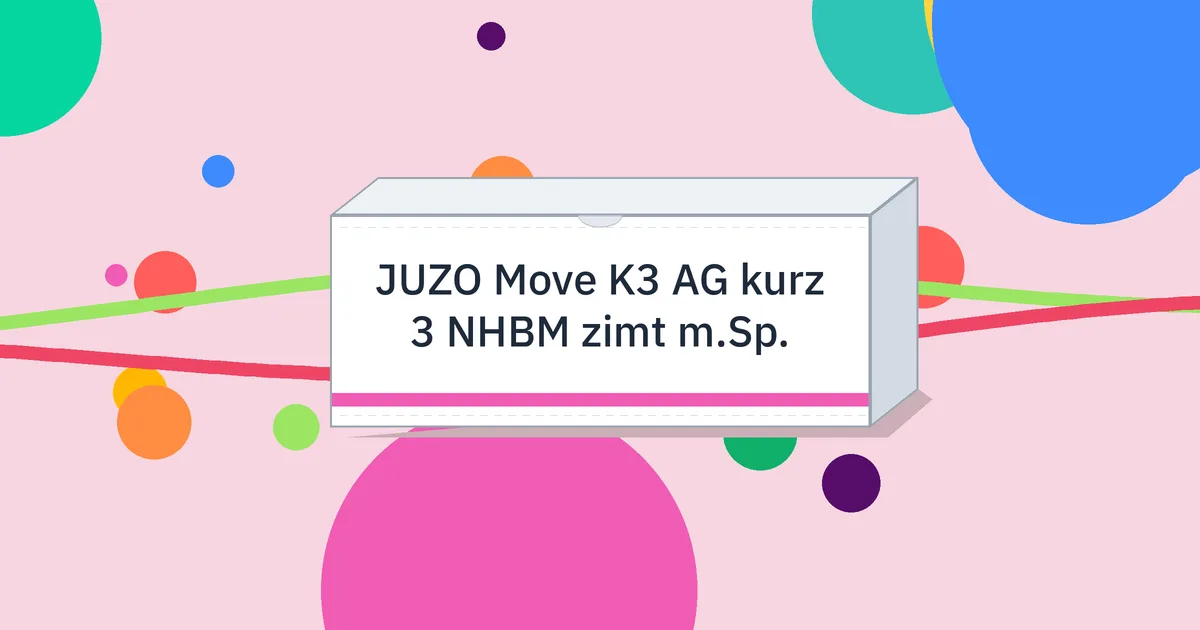 Symbolbild: Packung mit der Aufschrift JUZO Move K3 AG kurz 3 NHBM zimt m.Sp. (PZN 18578685) – Verfügbarkeit und Bezug in Apotheken in Frankfurt am Main
