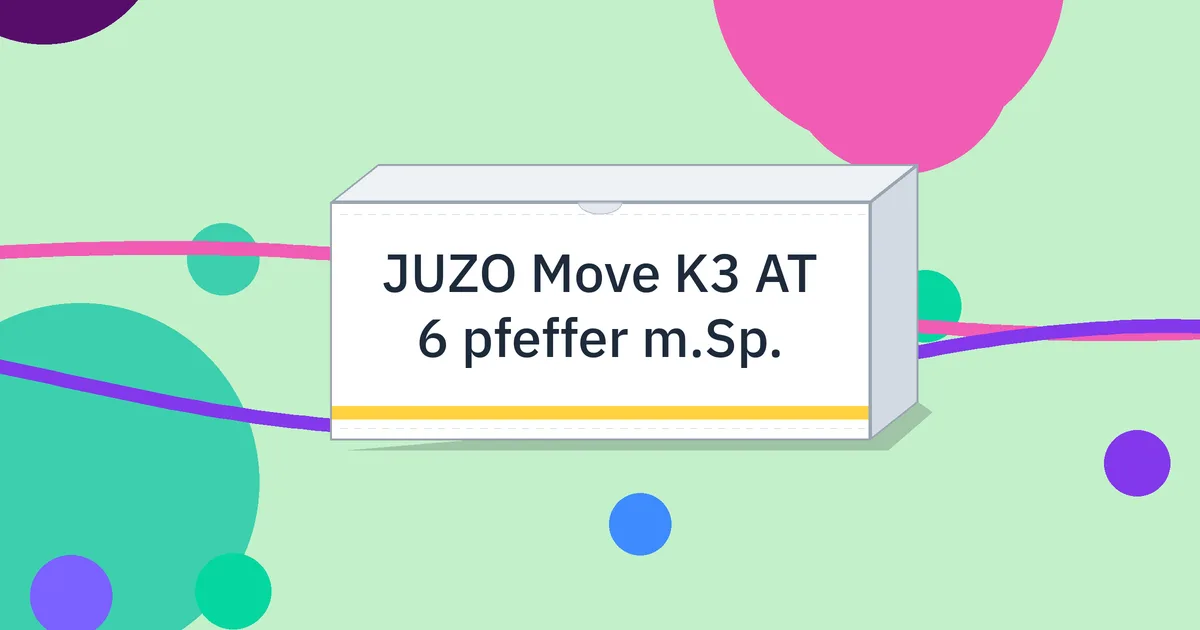 Symbolbild: Packung mit der Aufschrift JUZO Move K3 AT 6 pfeffer m.Sp. (PZN 20676840) – Verfügbarkeit und Bezug in Apotheken in Frankfurt am Main