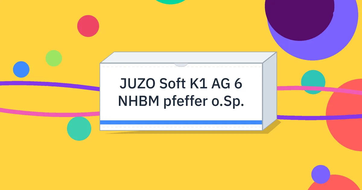 Symbolbild: Packung mit der Aufschrift JUZO Soft K1 AG 6 NHBM pfeffer o.Sp. (PZN 14996121) – Verfügbarkeit und Bezug in Apotheken in Frankfurt am Main