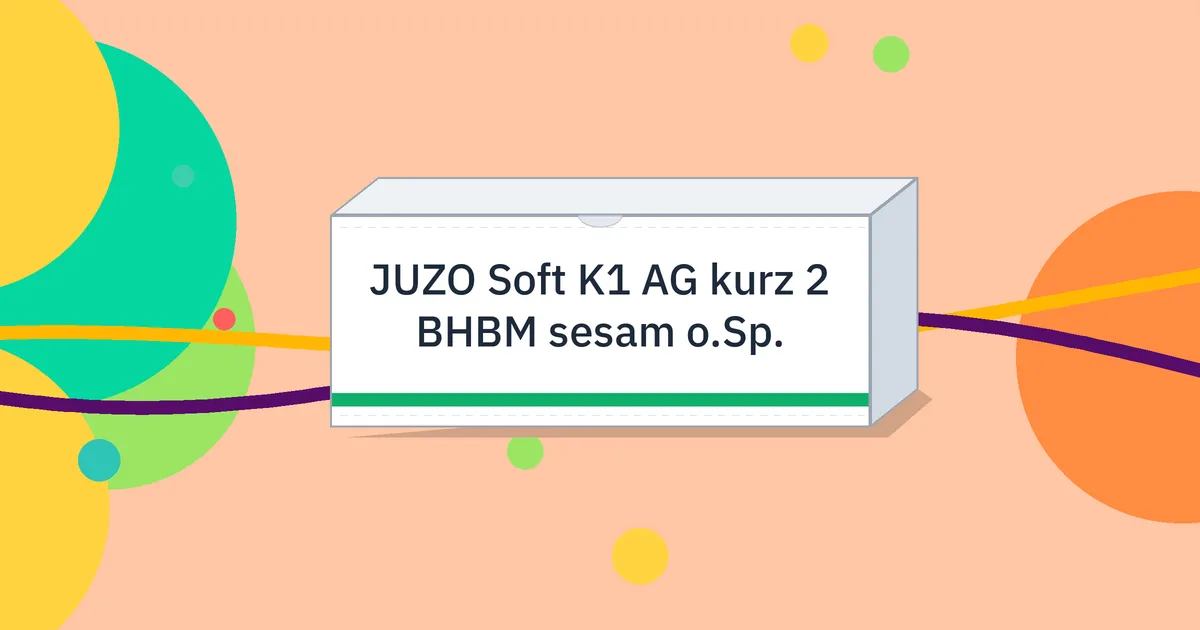 Symbolbild: Packung mit der Aufschrift JUZO Soft K1 AG kurz 2 BHBM sesam o.Sp. (PZN 14857589) – Verfügbarkeit und Bezug in Apotheken in Frankfurt am Main