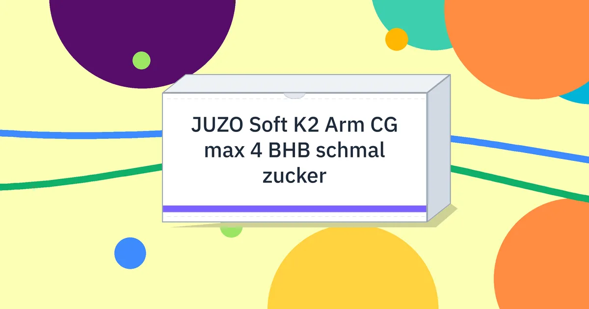 Symbolbild: Packung mit der Aufschrift JUZO Soft K2 Arm CG max 4 BHB schmal zucker (PZN 15513024) – Verfügbarkeit und Bezug in Apotheken in Frankfurt am Main