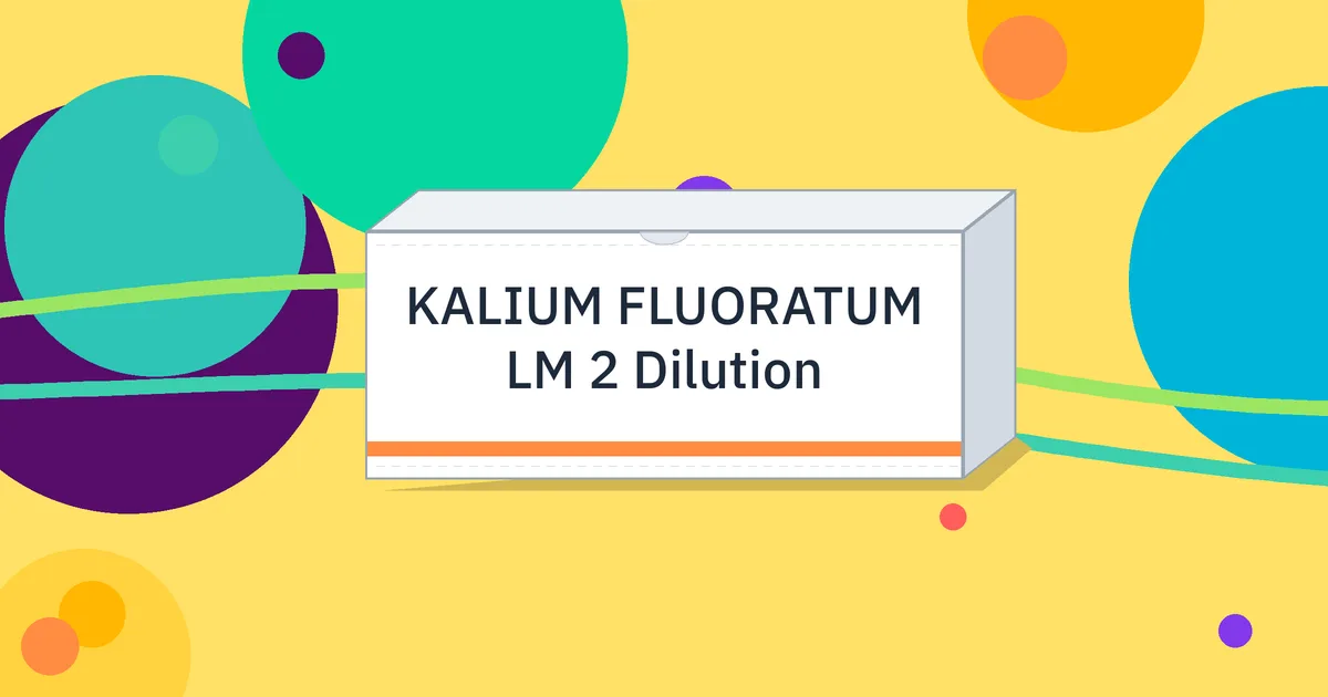 Symbolbild: Packung mit der Aufschrift KALIUM FLUORATUM LM 2 Dilution (PZN 12921372) – Verfügbarkeit und Bezug in Apotheken in Frankfurt am Main