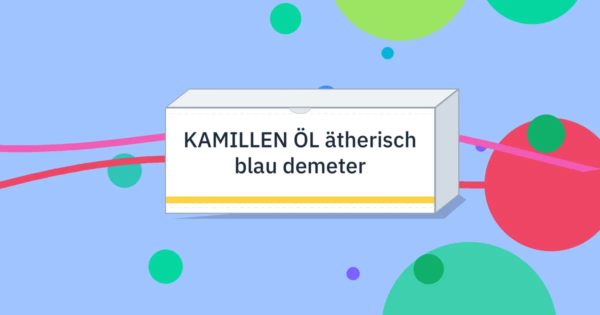 Symbolbild: Packung mit der Aufschrift KAMILLEN ÖL ätherisch blau demeter (PZN 02035681) – Verfügbarkeit und Bezug in Apotheken in Frankfurt am Main