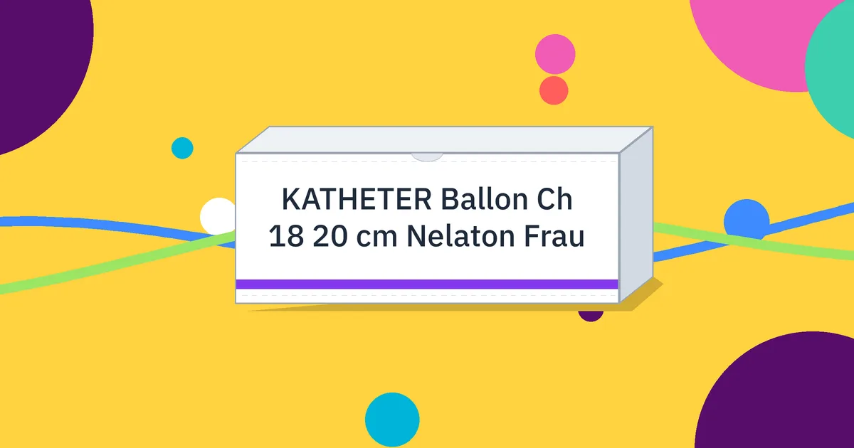 Symbolbild: Packung mit der Aufschrift KATHETER Ballon Ch 18 20 cm Nelaton Frau (PZN 01965975) – Verfügbarkeit und Bezug in Apotheken in Frankfurt am Main