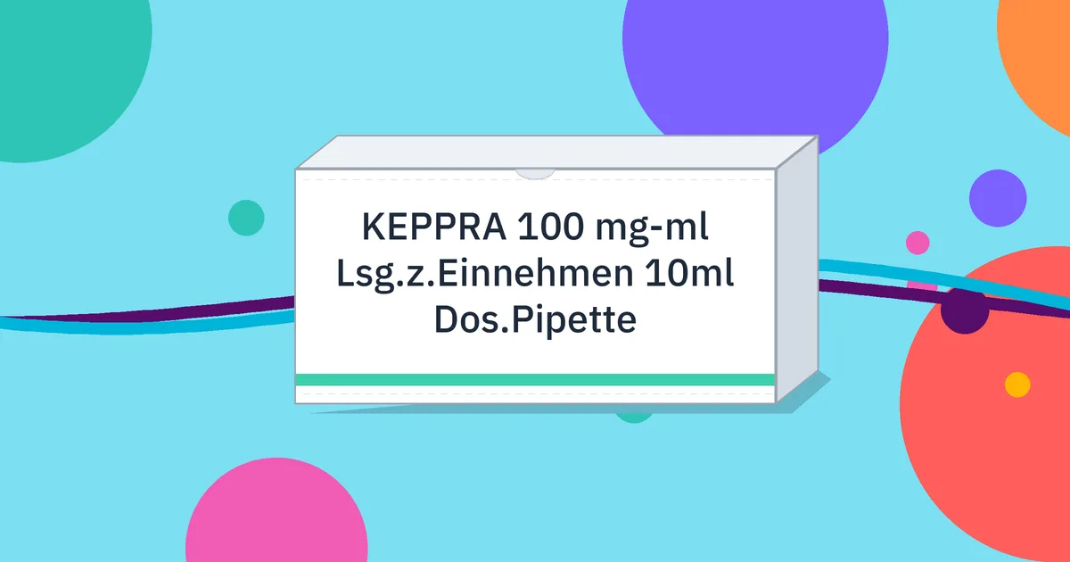 Symbolbild: Packung mit der Aufschrift KEPPRA 100 mg-ml Lsg.z.Einnehmen 10ml Dos.Pipette (PZN 16017876) – Verfügbarkeit und Bezug in Apotheken in Frankfurt am Main